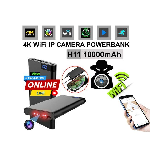 4K Live Wifi IP Camera 10000mAh H11 Digital Power Bank Mini | ধানমন্ডি | Bikroy