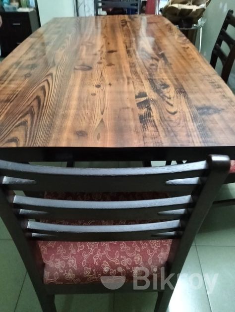 6 Seaters Wooden Dining Table and Chairs for Sale in Uttara | Bikroy