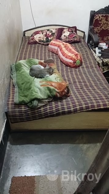 6.5/4 ft Semi-Double Board Bed with Mattress and 1 Toshok for Sale in ...