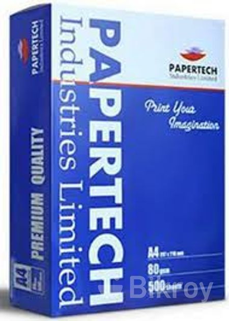 A4 Paper, Papertech Size 80gsm, পেপার, সাইজ, for Sale in Uttara | Bikroy
