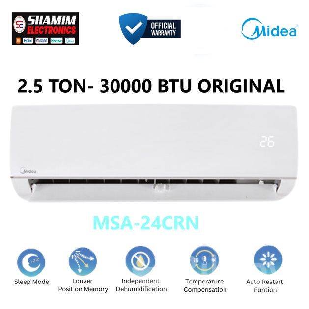 Inverted Efficient Midea Split Ac (msa30) 2.5 Ton- Shamim Electronics ...