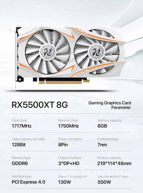 PELADN RX 5500 XT 8GB GDDR6 Graphics Card Brand New Sealed Box for Sale ...