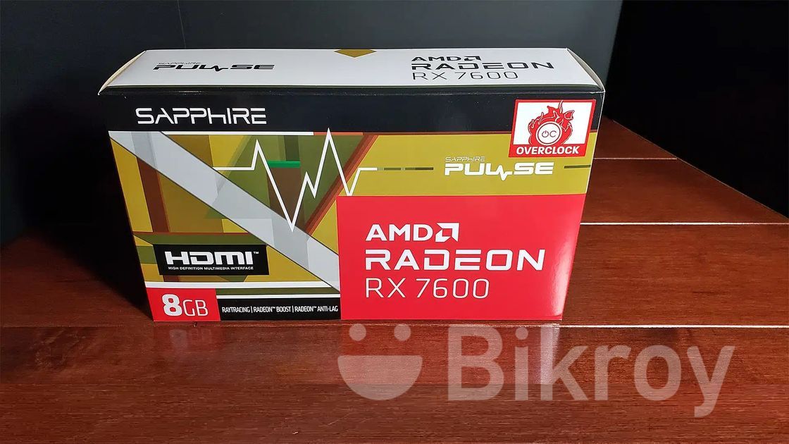Sapphire PULSE Rx-7600 8GB DDR6 Gaming Oc Graphics Box With Warranty for Sale in Mirpur | Bikroy