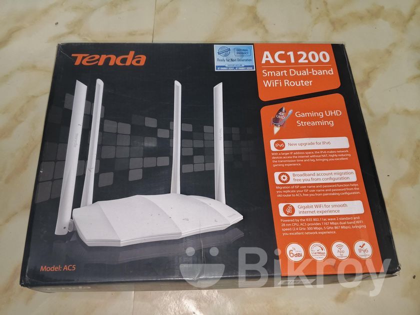 Tenda AC5 AC1200 Dual-Band WiFi Router for Sale in Malibag | Bikroy