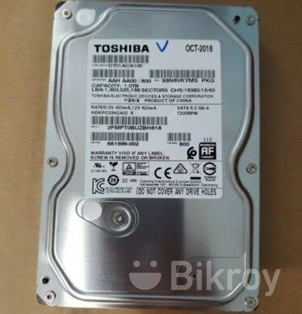 Toshiba 1tb HDD 100% health low price for Sale in Tongi | Bikroy