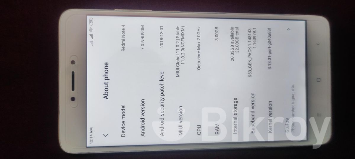 Xiaomi Redmi Note 4 Ram-3 ROM -32 (Used) for Sale in Bosepara | Bikroy